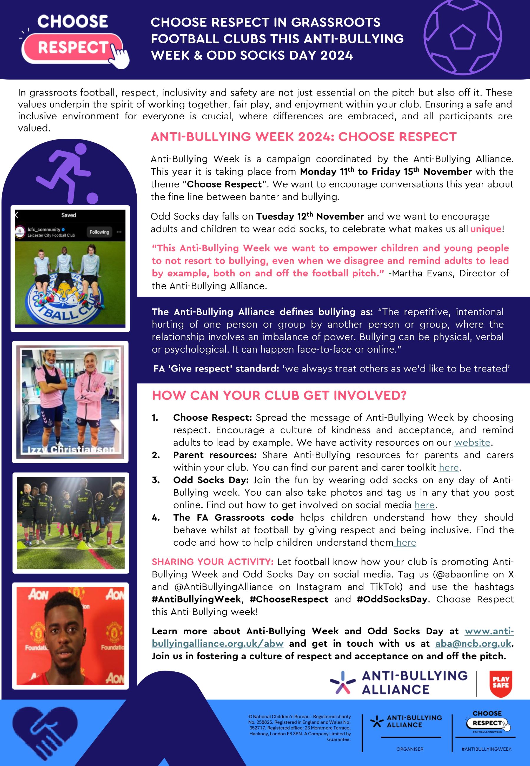 ‘Choose Respect’ During Anti-Bullying Week 2024 - Essex FA