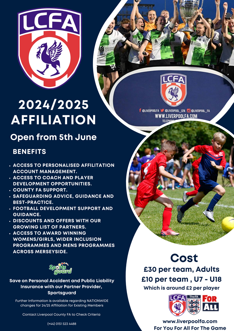 Affiliation window for 2024-25 season - Liverpool FA