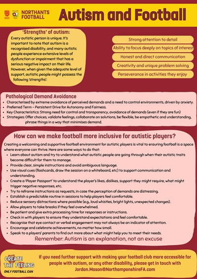 Neurodiversity in Football - New Learning Programme - Northamptonshire FA
