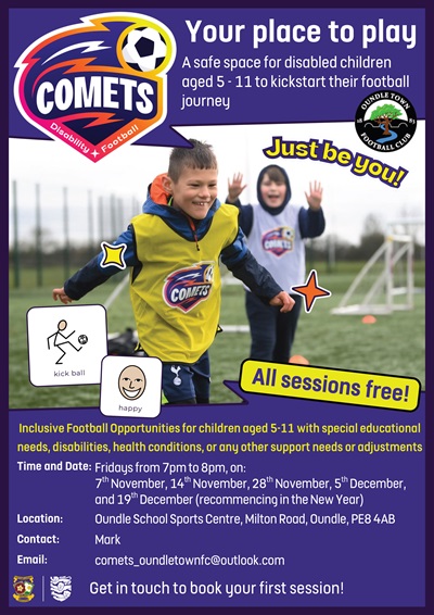 Comets Disability Football launching in Oundle - Northamptonshire FA