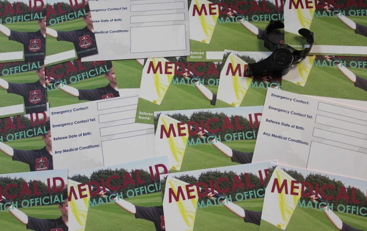 Medical identity cards for referees - Suffolk FA