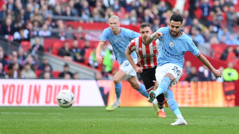 Mahrez treble fires Manchester City into Emirates FA Cup Final at Wembley