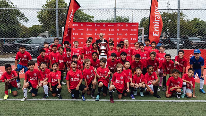 Emirates FA Cup's trophy tour to Miami included a football clinic for ...