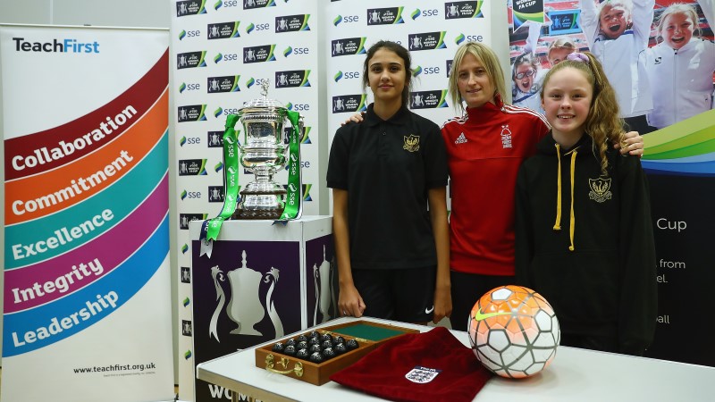 The SSE Women's FA Cup fourth round draw conducted at Farnborough Academy