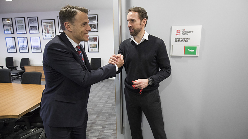England's Gareth Southgate and Phil Neville on Lionhearts selection