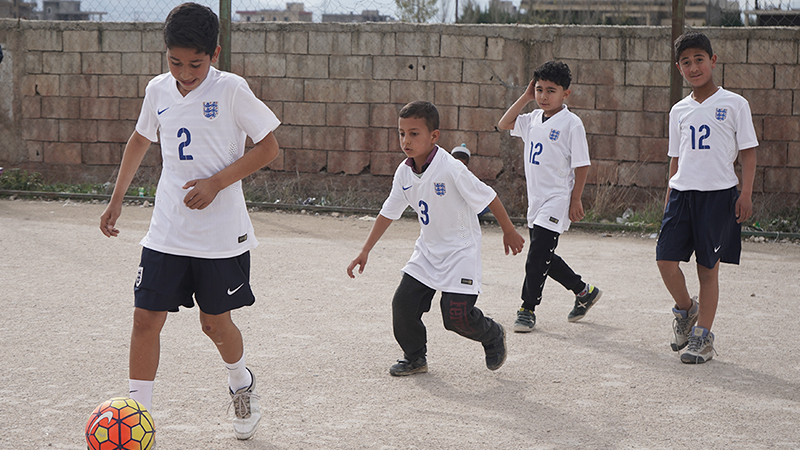 The FA and Syria Relief distribute football kit and equipment to ...