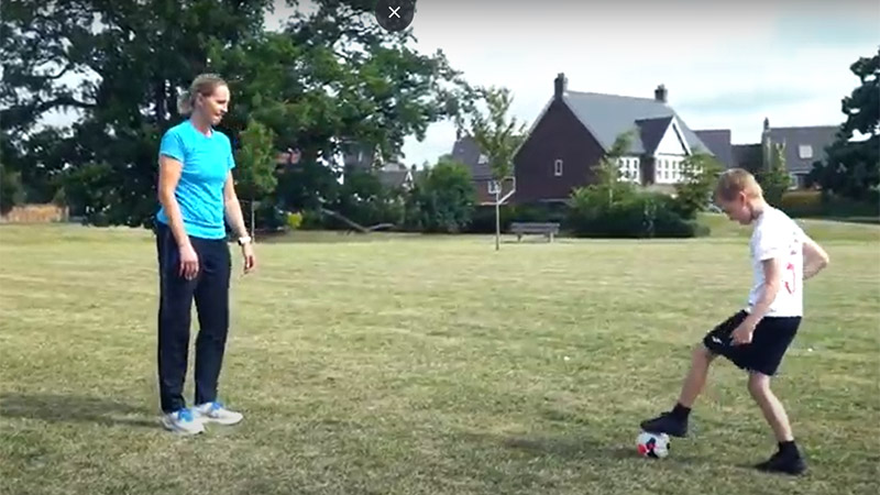 England legend Faye White and her son take on FA SuperKicks challenges