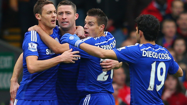 Gary Cahill scores in Chelsea win at Anfield