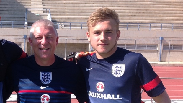 England U17 goalkeeper Paul Woolston eyes a shut out against Macedonia ...