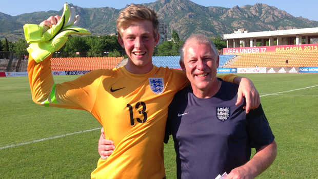 England U17s' goalkeeper Will Huffer embraces his 'Tim Krul' moment